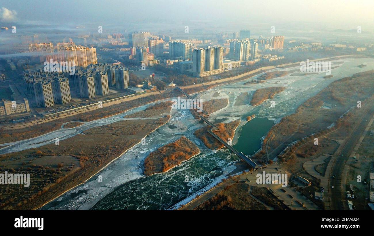 BAZHOU, CHINA - DECEMBER 11, 2021 - An aerial photo taken on Dec. 11 ...