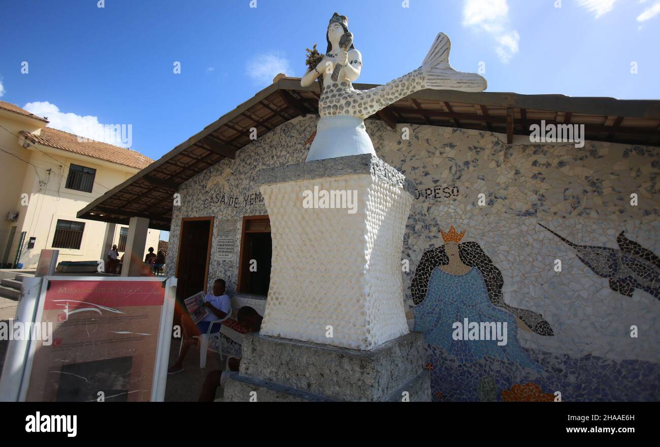salvador, bahia, brazil - january 17, 2018: mermaid sculpture ...