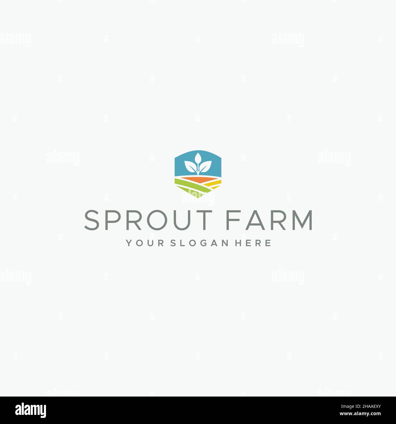 Modern SPROUT FARM sunrise hill garden Logo design Stock Vector Image ...