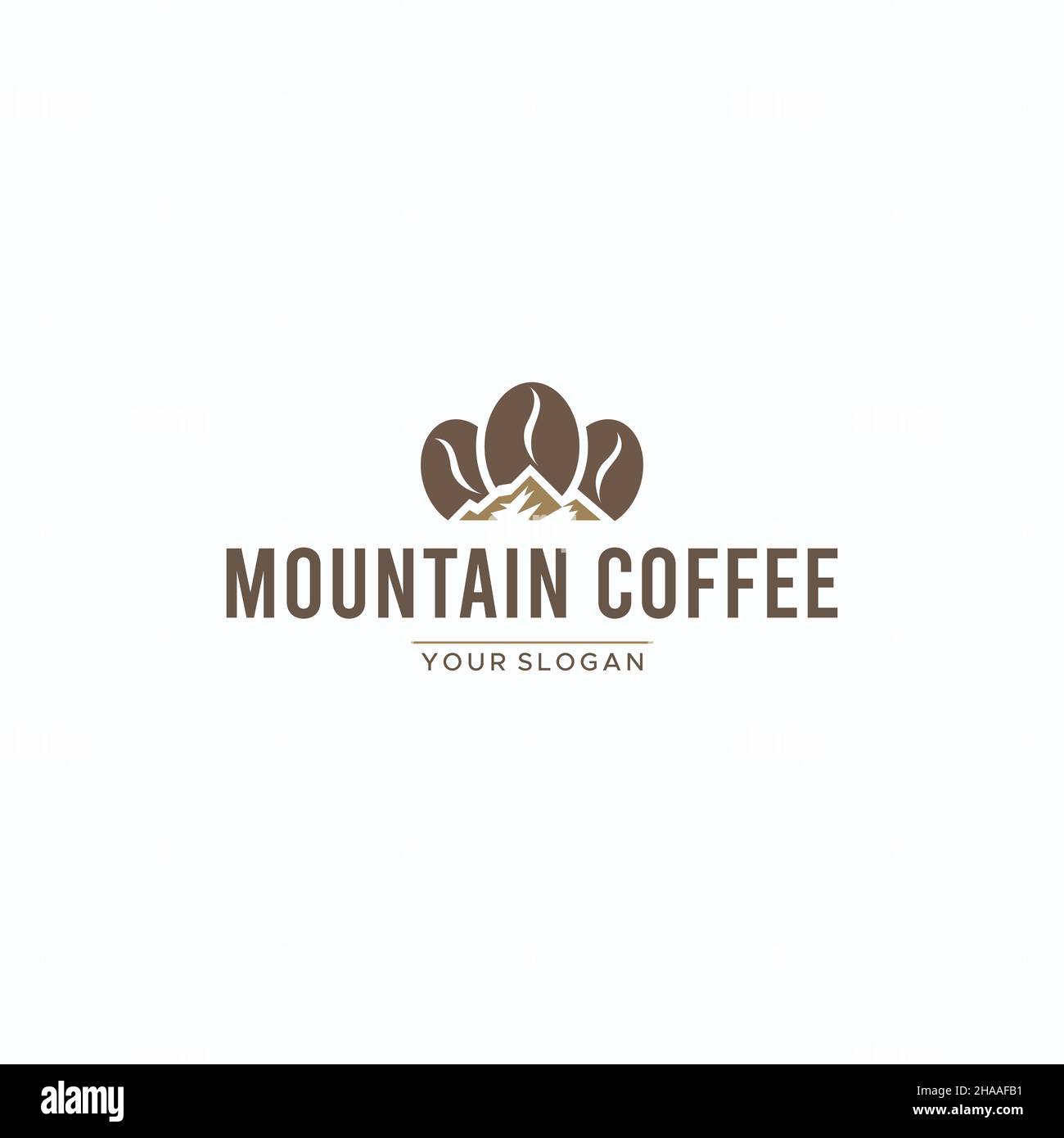 Minimalist MOUNTAIN COFFEE bean hill logo design Stock Vector Image ...