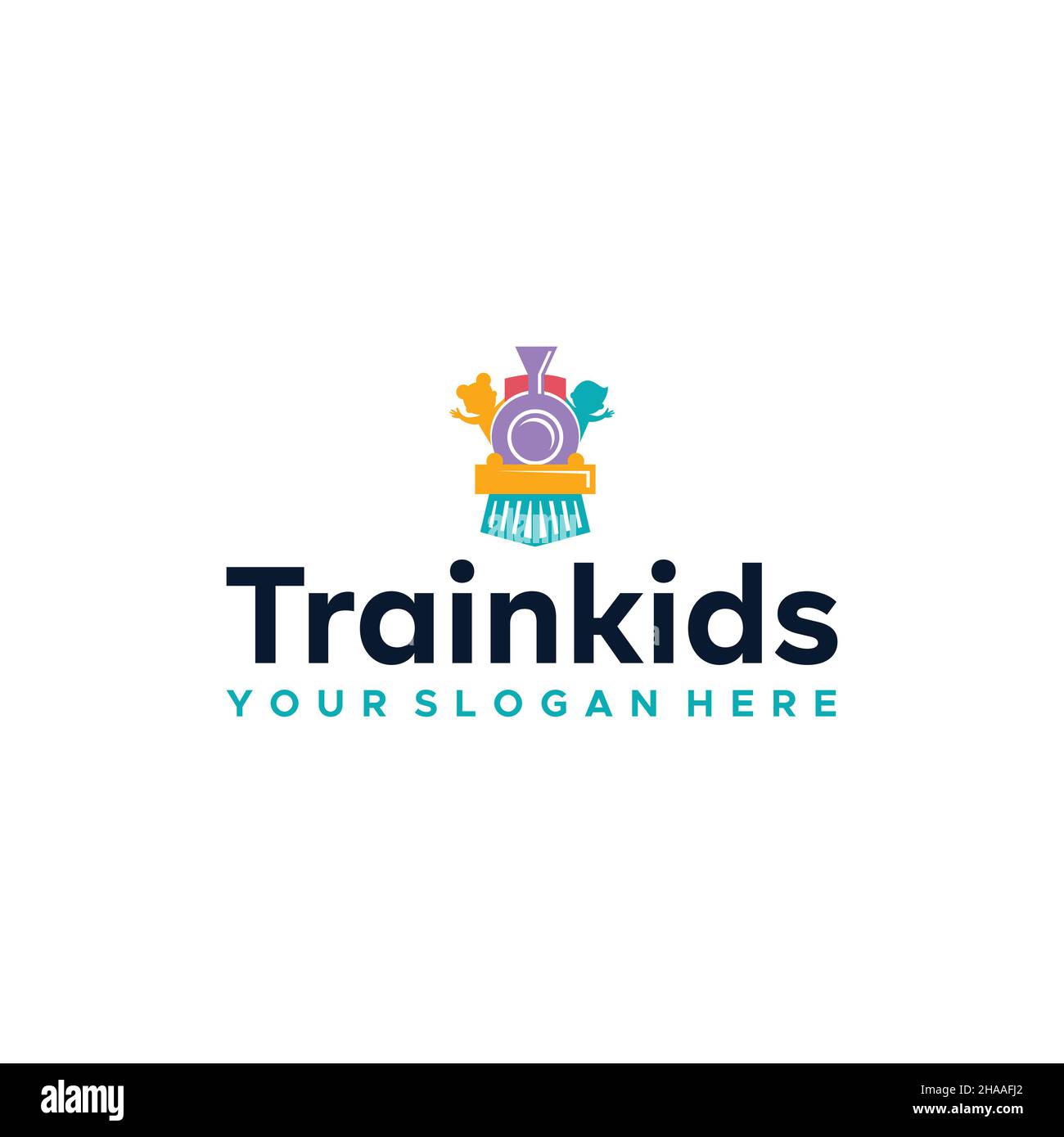 Modern flat colorful TRAINKIDS logo design Stock Vector Image & Art - Alamy