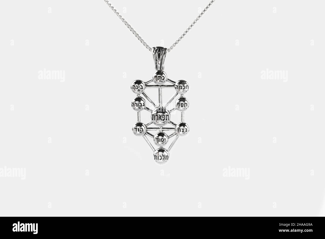 Religious Silver Jewish Amulet, Talisman in Hebrew Stock Photo - Alamy