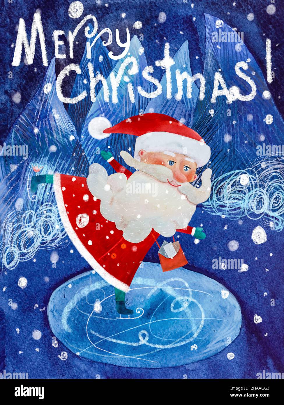 Santa claus ice skating hi-res stock photography and images - Alamy