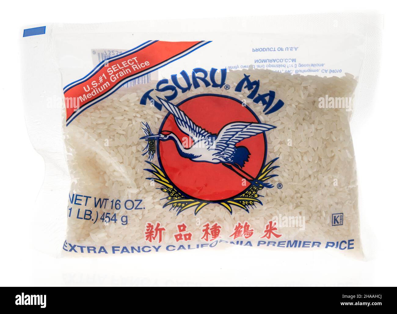 Winneconne, WI -7 December 2021: A package of Tsuur mai white rice on ...