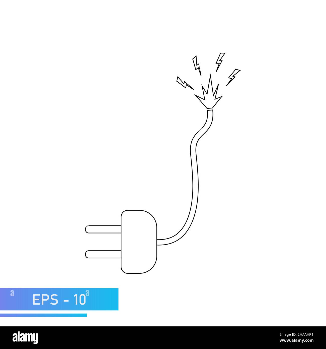 A plug for an outlet with a damaged sparking wire. Caution high voltage ...