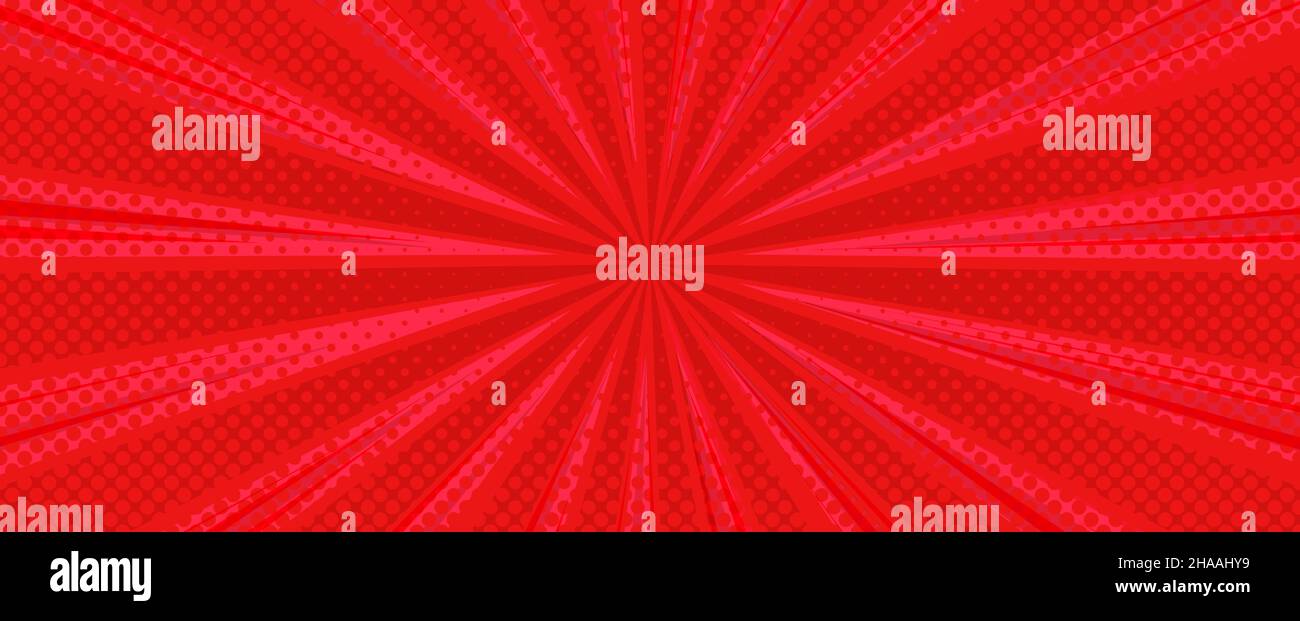 Halftone comic background. Red wallpaper template with superhero design ...