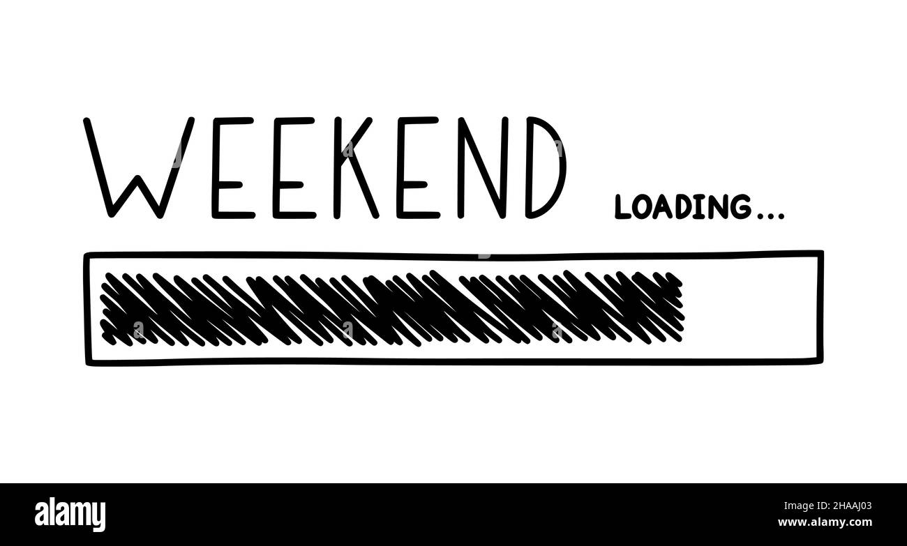 Weekend loading bar. Infographics design element with status of week ...