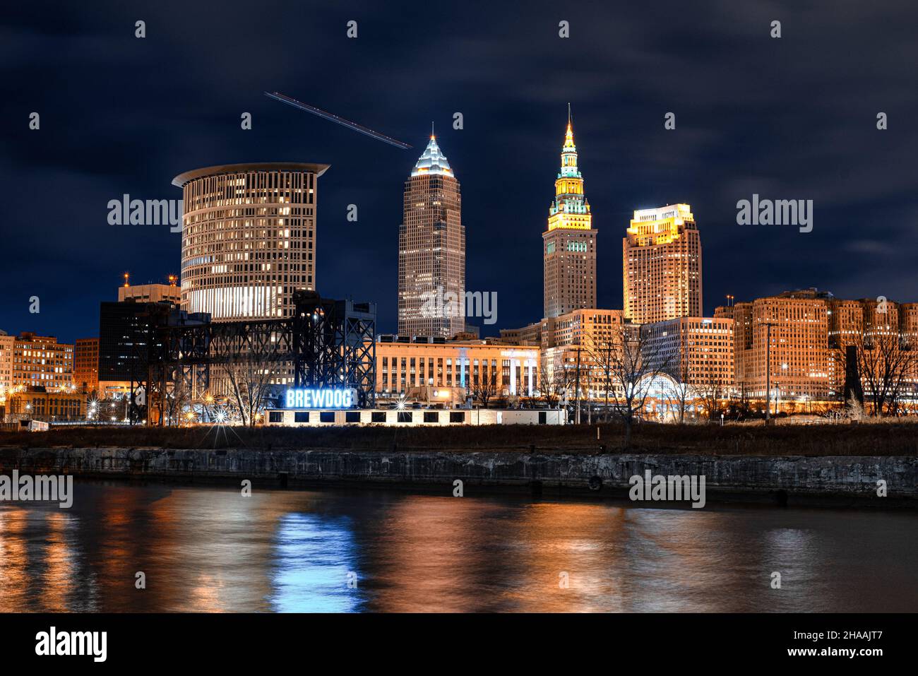 Cleveland Ohio Skyline Night