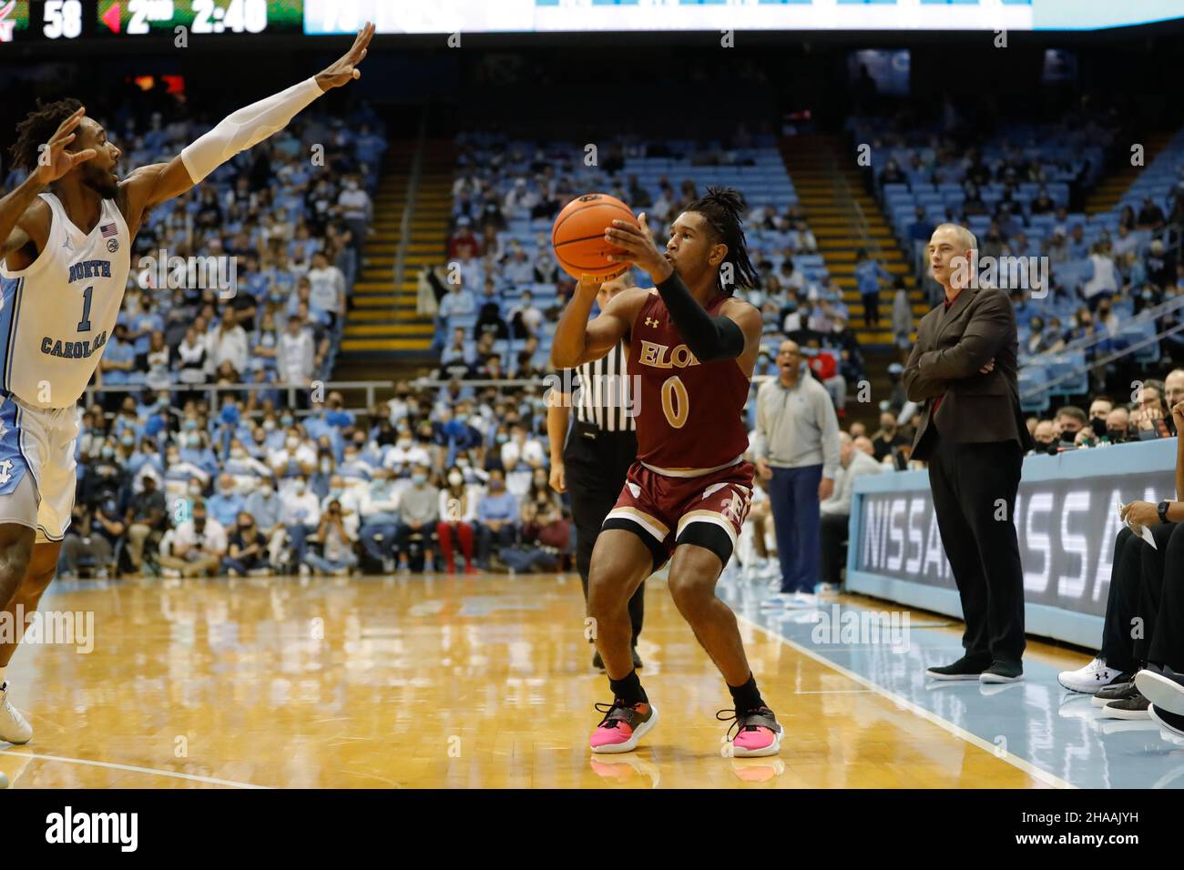 December 11, 2021: Elon Phoenix guard Hunter McIntosh (0) shoots a ...