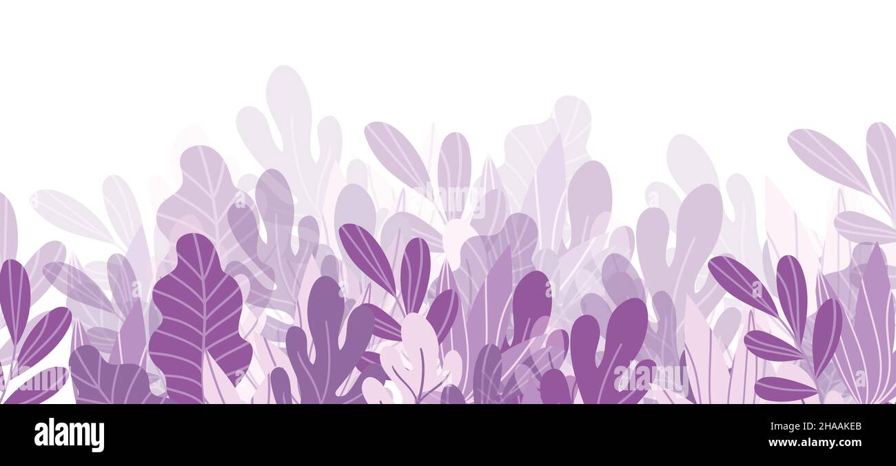 Floral web banner with drawn color exotic leaves. Nature concept design ...