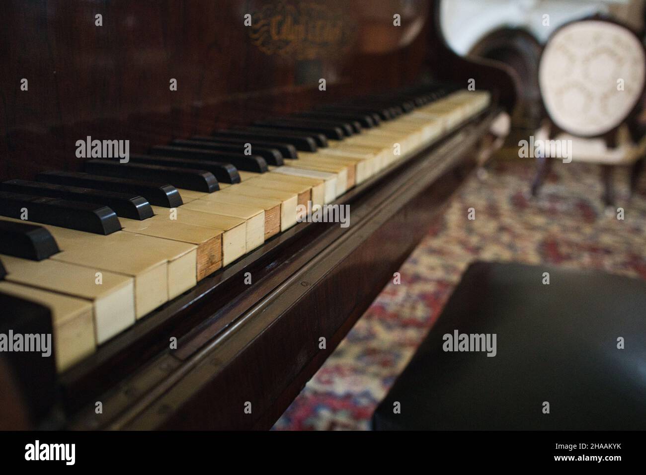 the keys of an old piano Stock Photo - Alamy