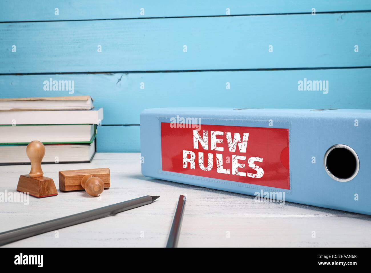 New Rules. Business concept. Document folder on office desk Stock Photo ...