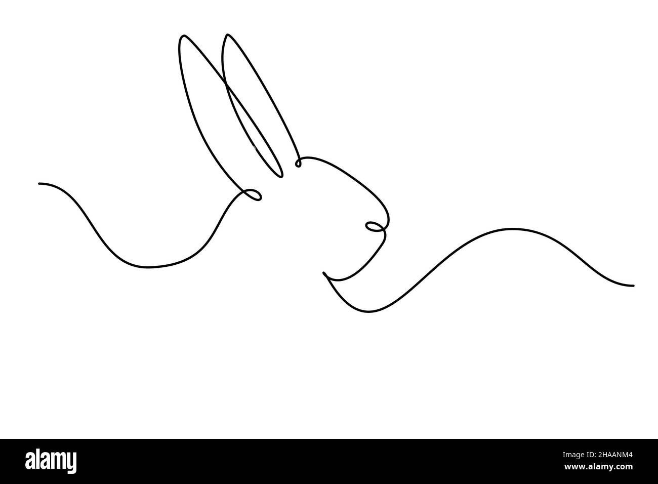 Easter bunny continuous one line drawing. Rabbit simple image ...