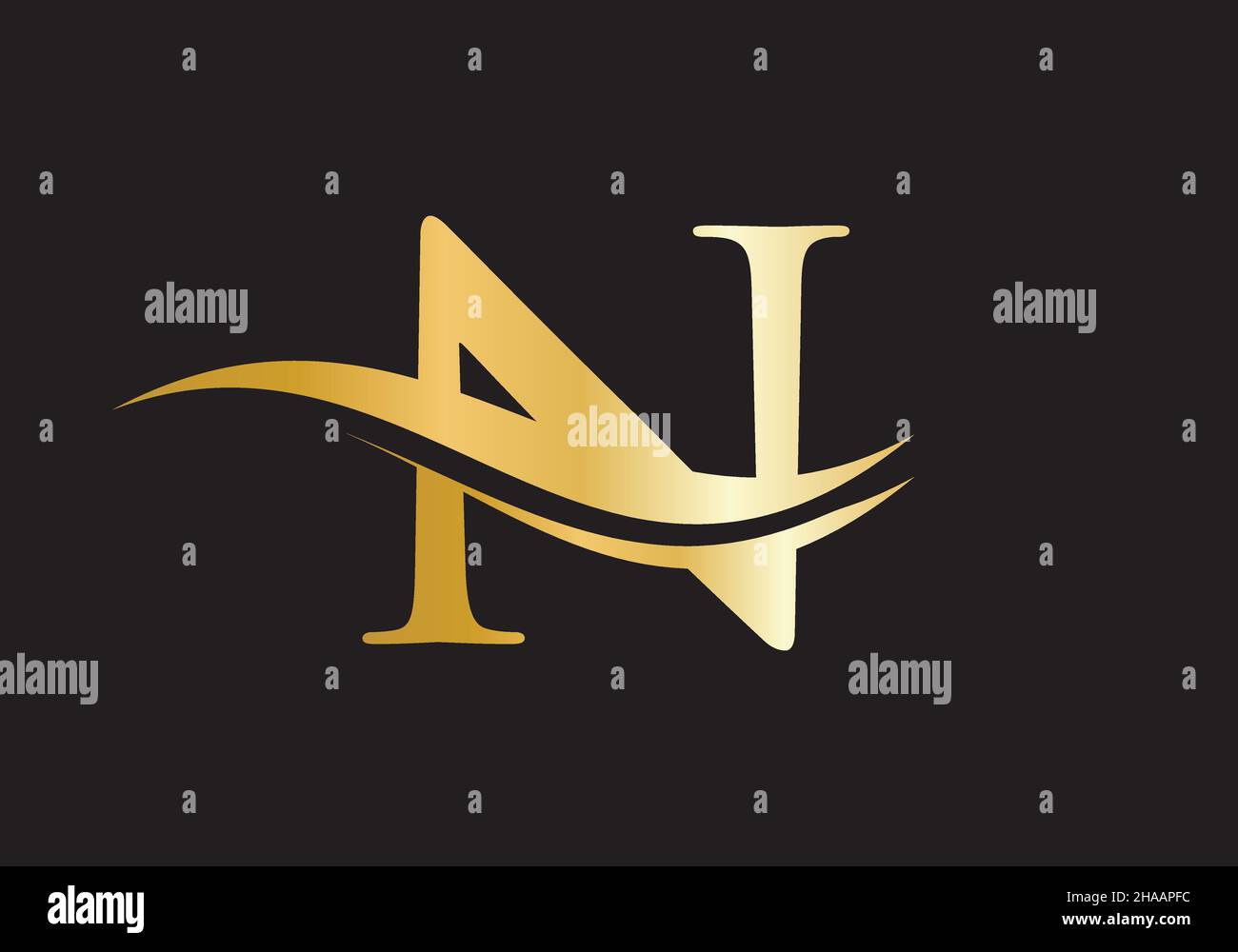 Creative N letter with luxury concept. Modern N Logo Design for ...