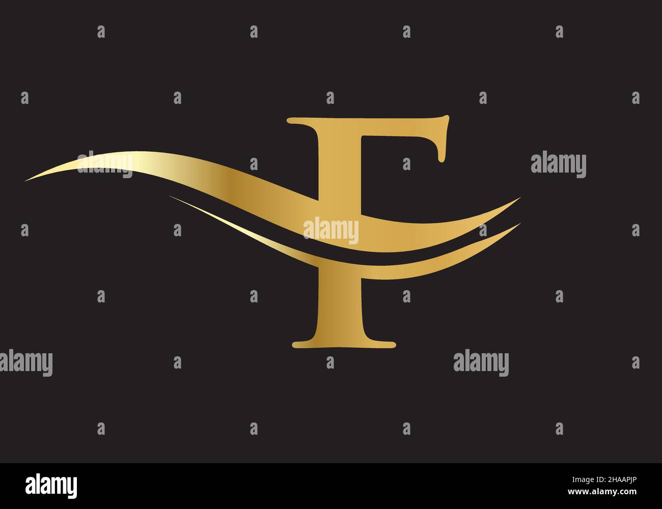 Swoosh Letter F Logo Design for business and company identity. Water ...