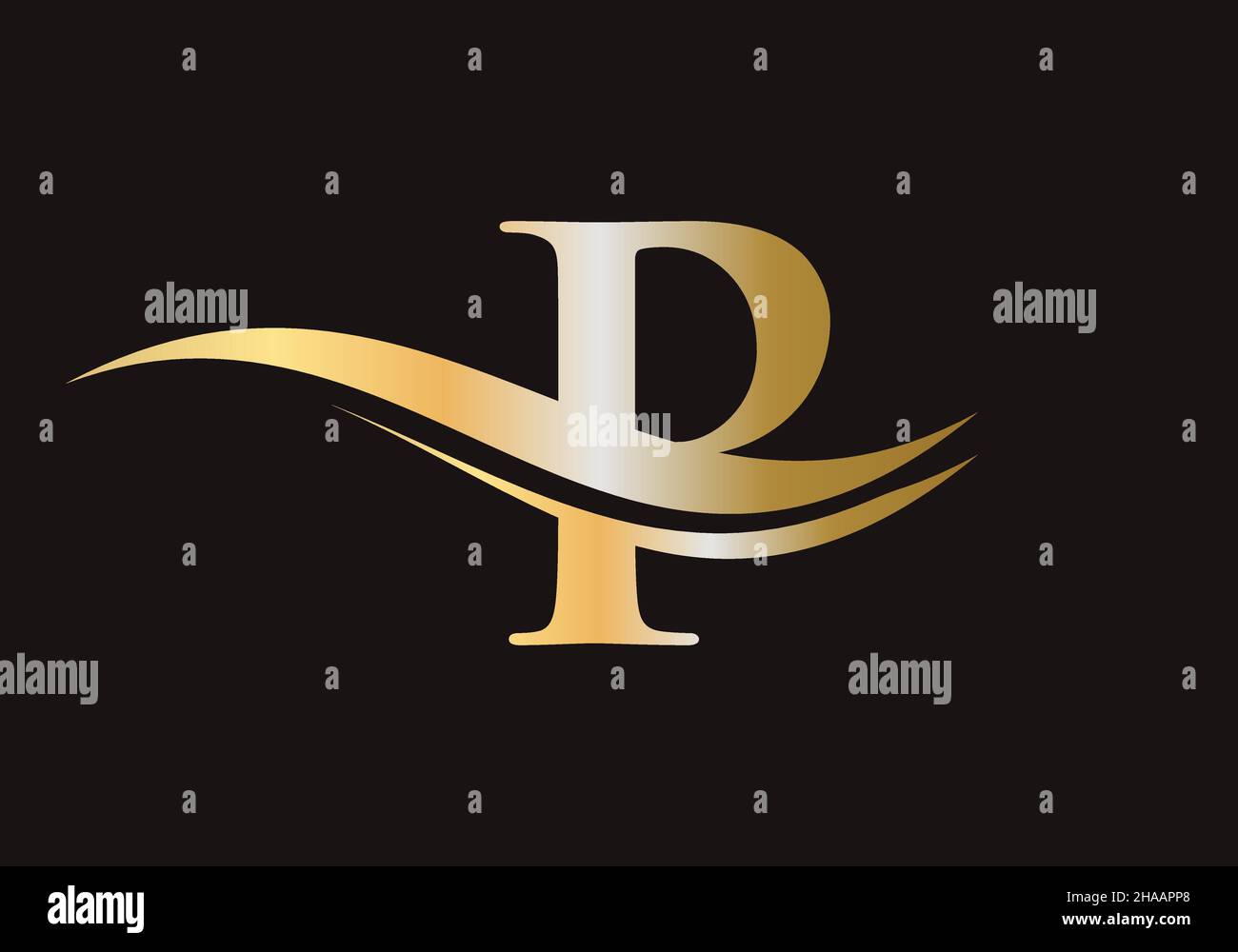 Gold P letter logo design. P logo design with creative and modern ...