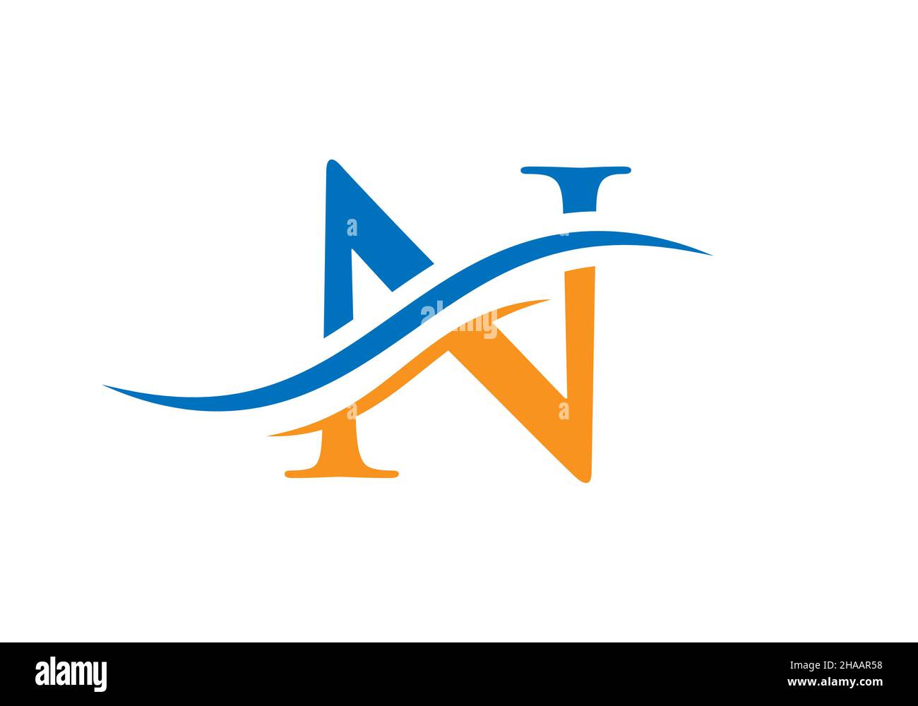 N Logo Design Vector Template. Initial Letter N Logotype For Business And Company Identity Stock ...