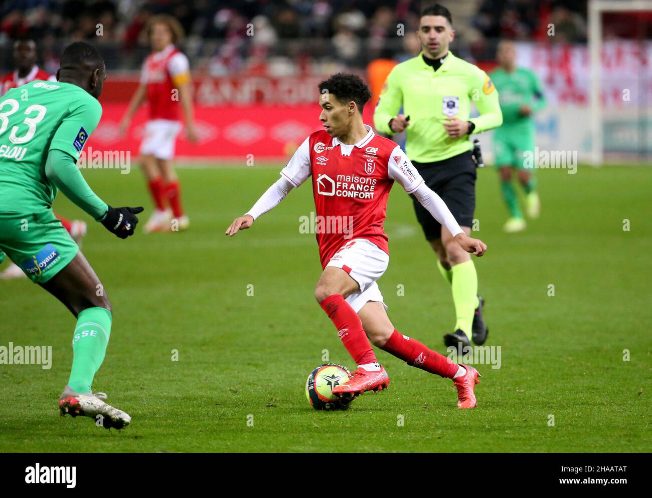 Ilan Kebbal of Reims during the French championship Ligue 1 football ...