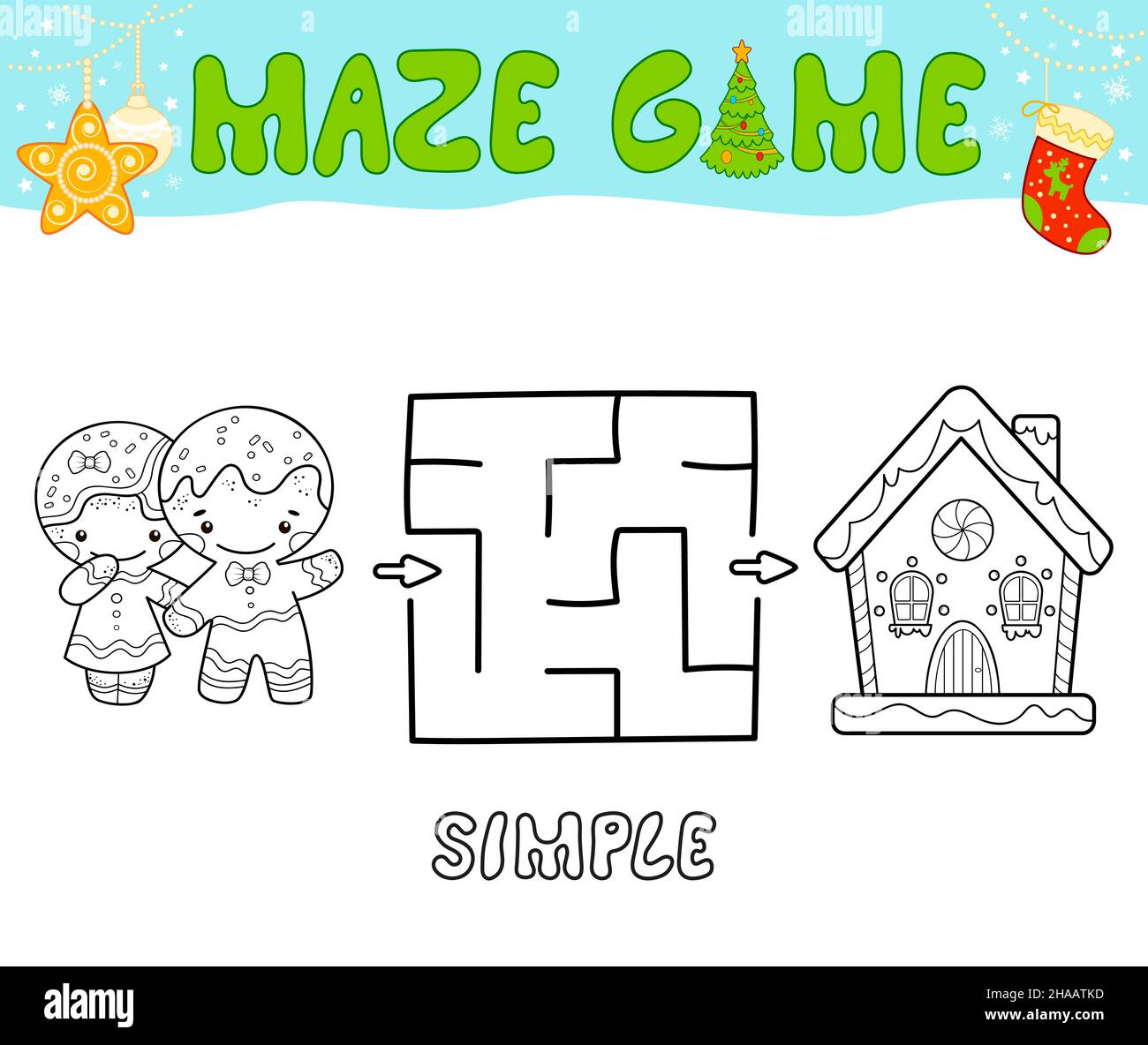 Gingerbread house coloring page hi-res stock photography and images - Alamy