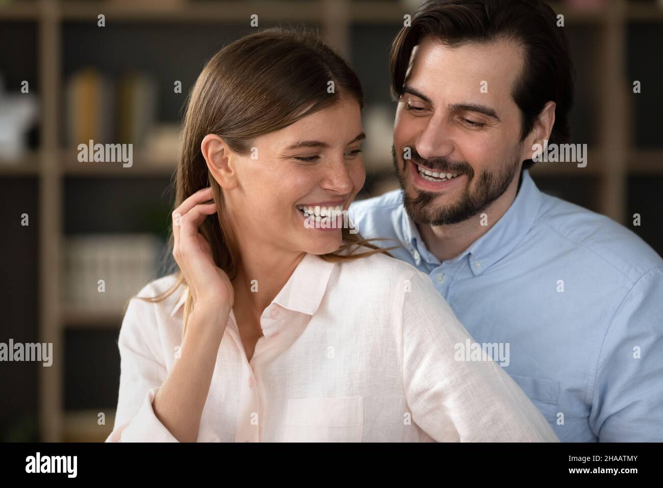 Happy excited young couple hi-res stock photography and images - Alamy