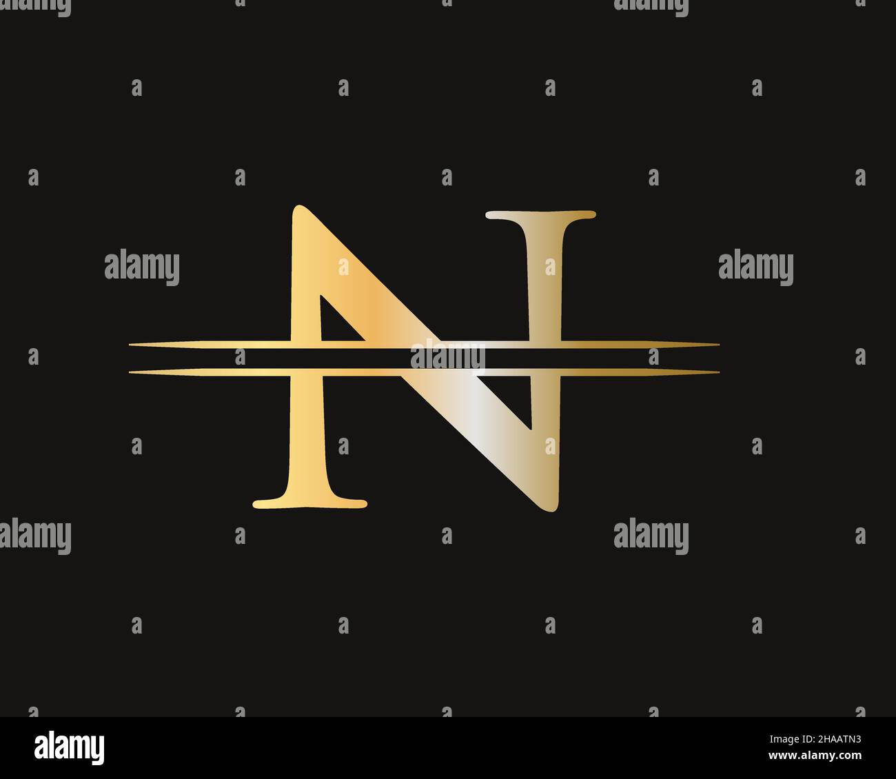 N Logo Design for business and company identity. Creative N letter with ...
