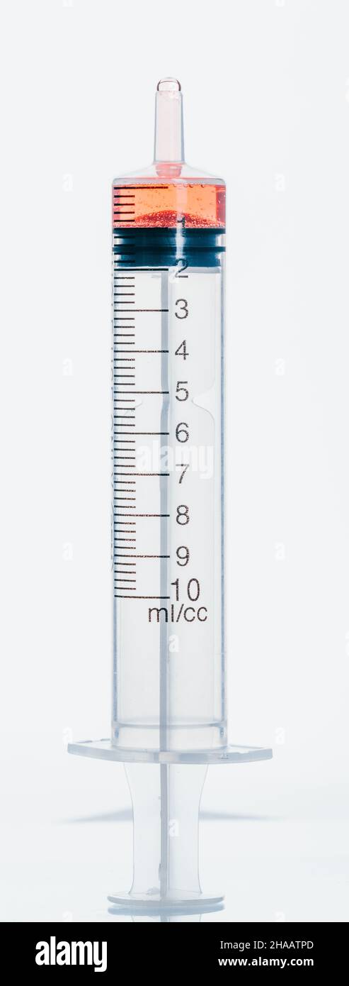 Medical Syringe with needle isolated on white, macro. Isolated syringe ...