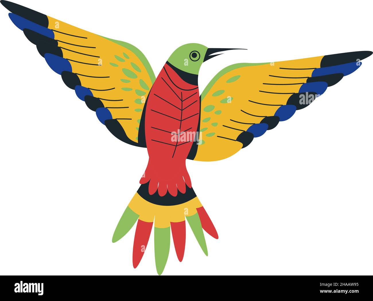 Australian King Parrot with stretched wings vector Stock Vector Image ...