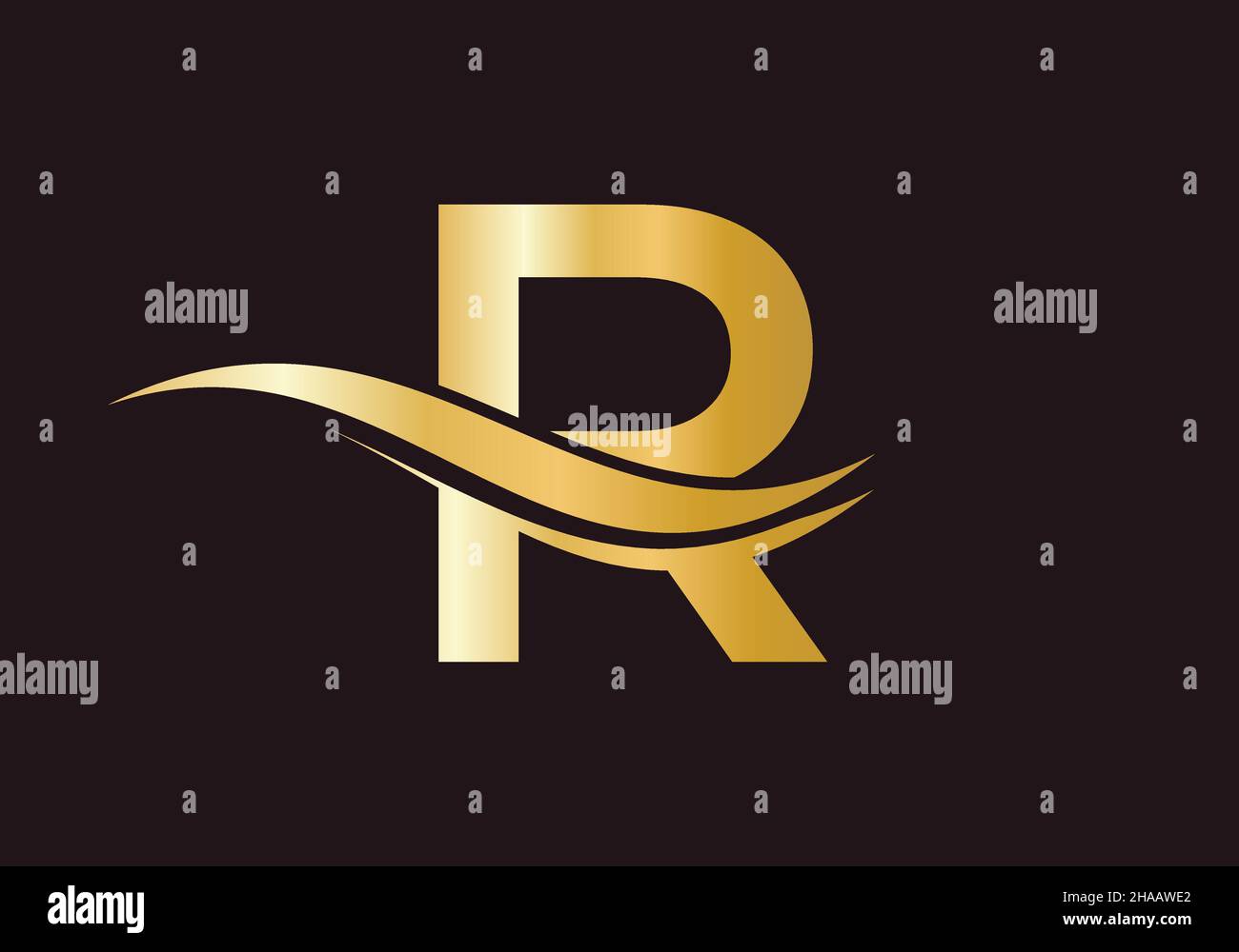 R letter logo design. Premium Letter R Logo Design with water wave ...