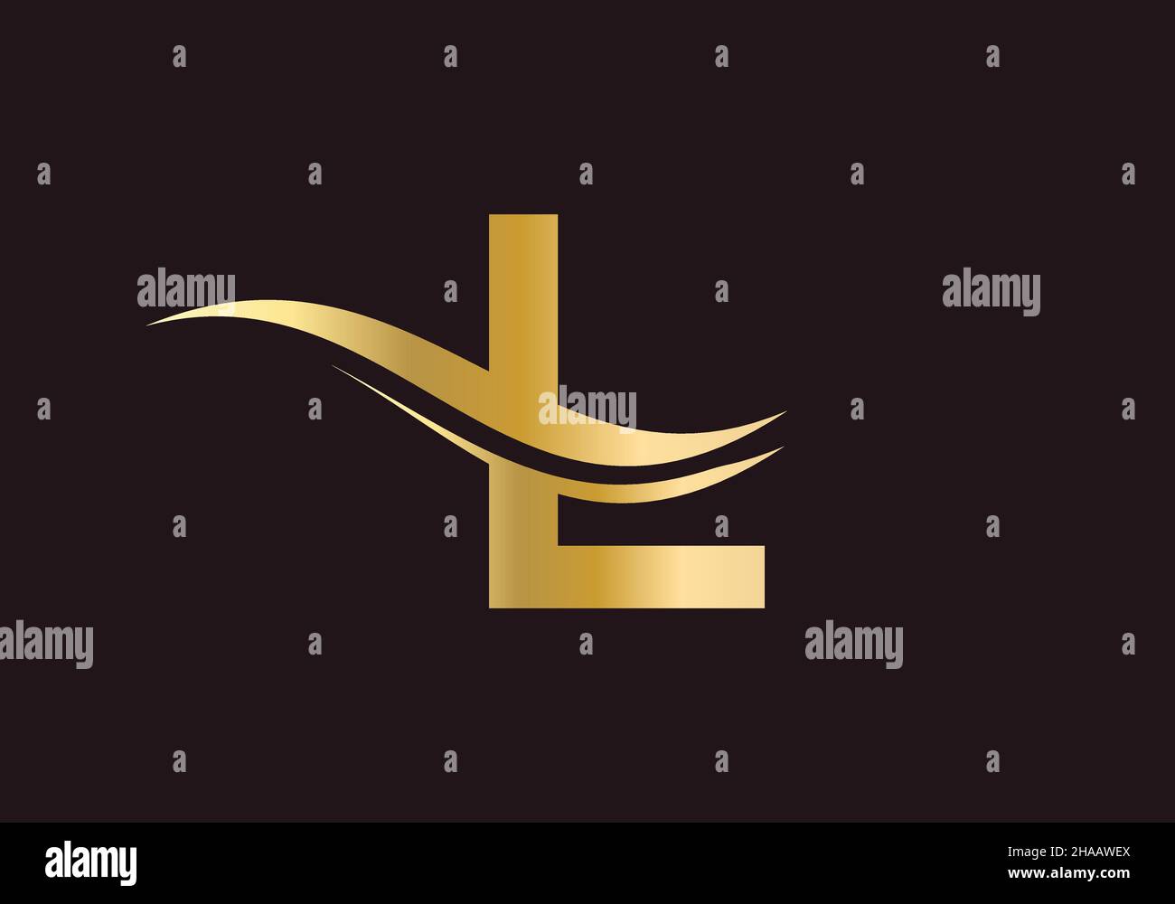 Initial Gold letter L logo design. L logo design with modern trendy ...