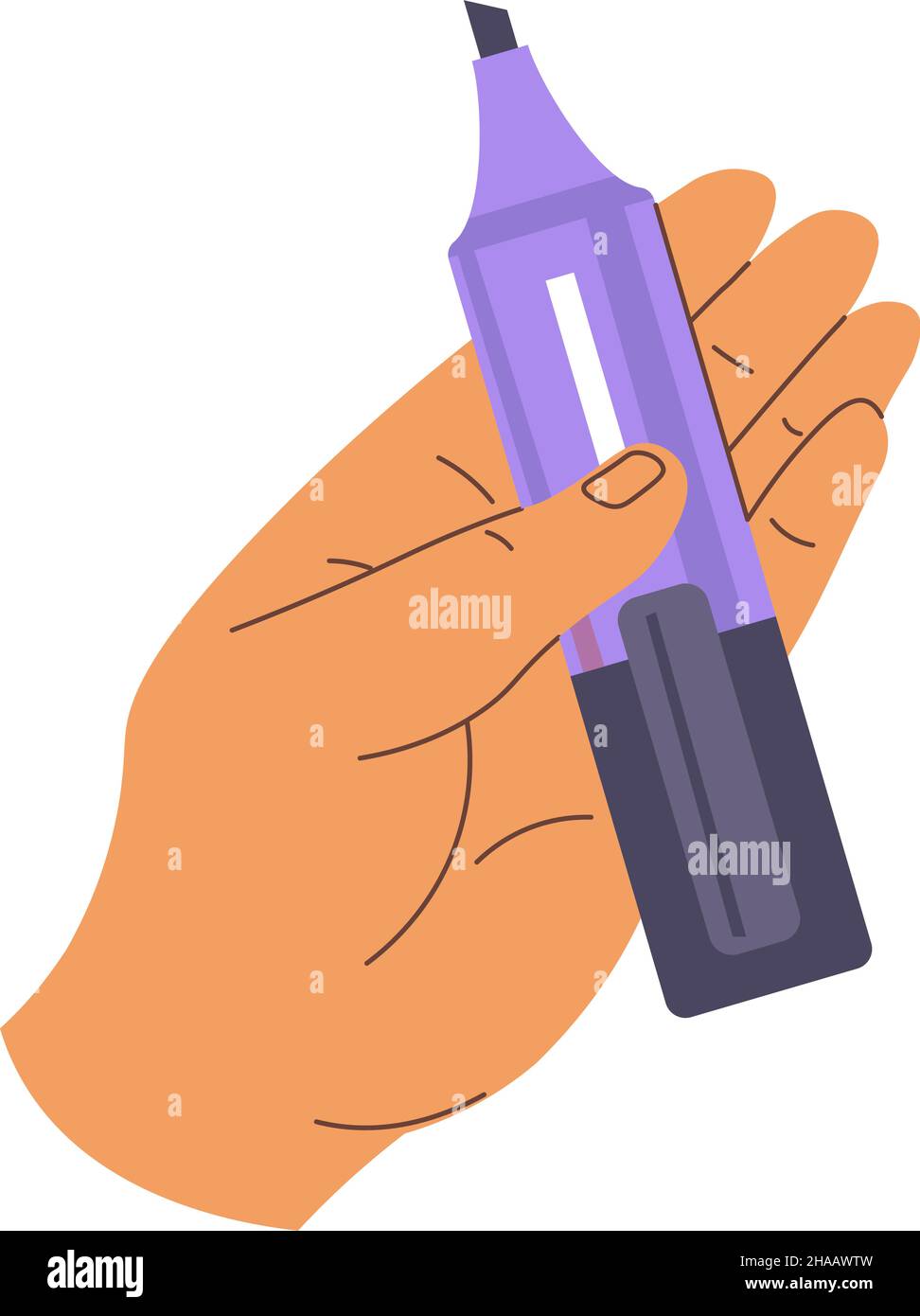 Hand holding highlighter, marker for highlighting Stock Vector Image ...