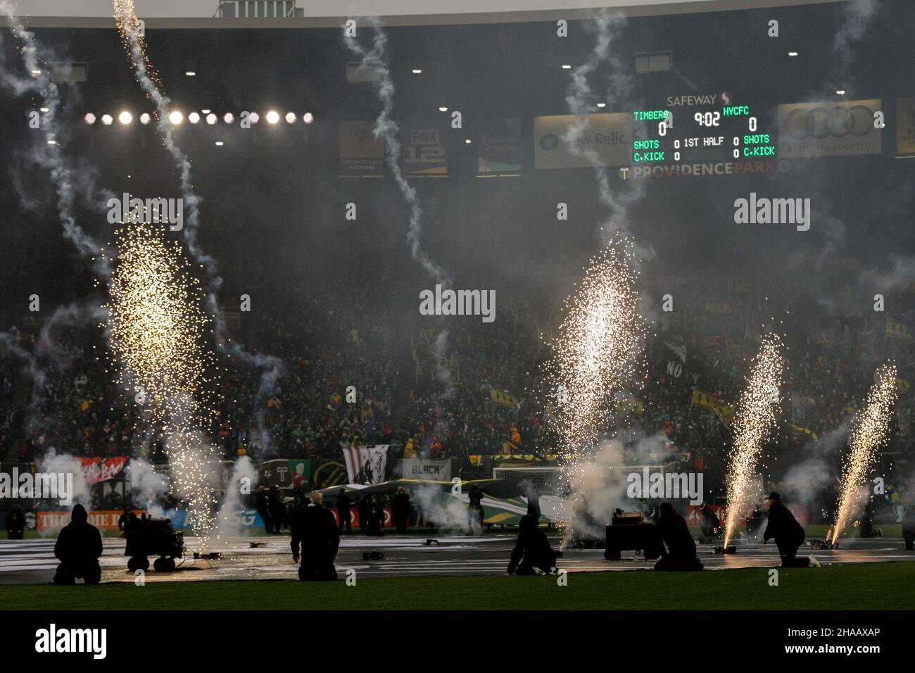 Portland, USA. 11th Dec, 2021. The fanatical fan base, the Timbers Army ...