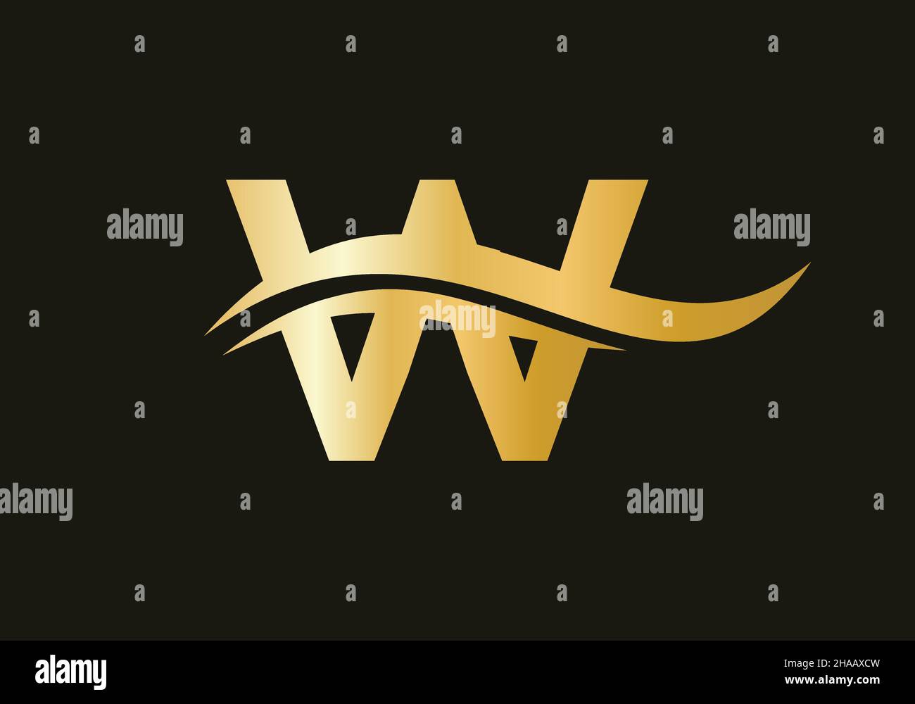 Water Wave W Logo Vector. Swoosh Letter W Logo Design for business and ...