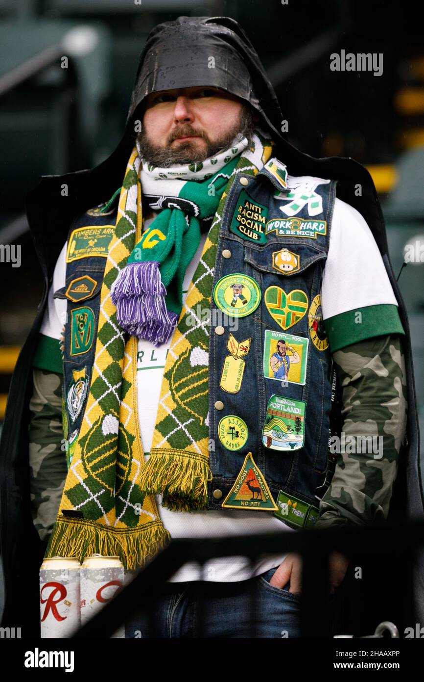 Portland, USA. 11th Dec, 2021. The fanatical fan base, the Timbers Army ...