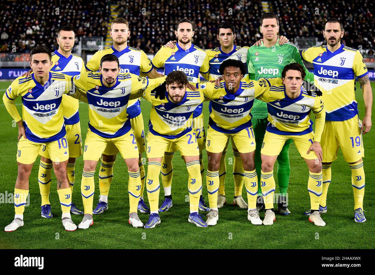 Venice, Italy. 11 December 2021. Players of Juventus FC pose for a team ...