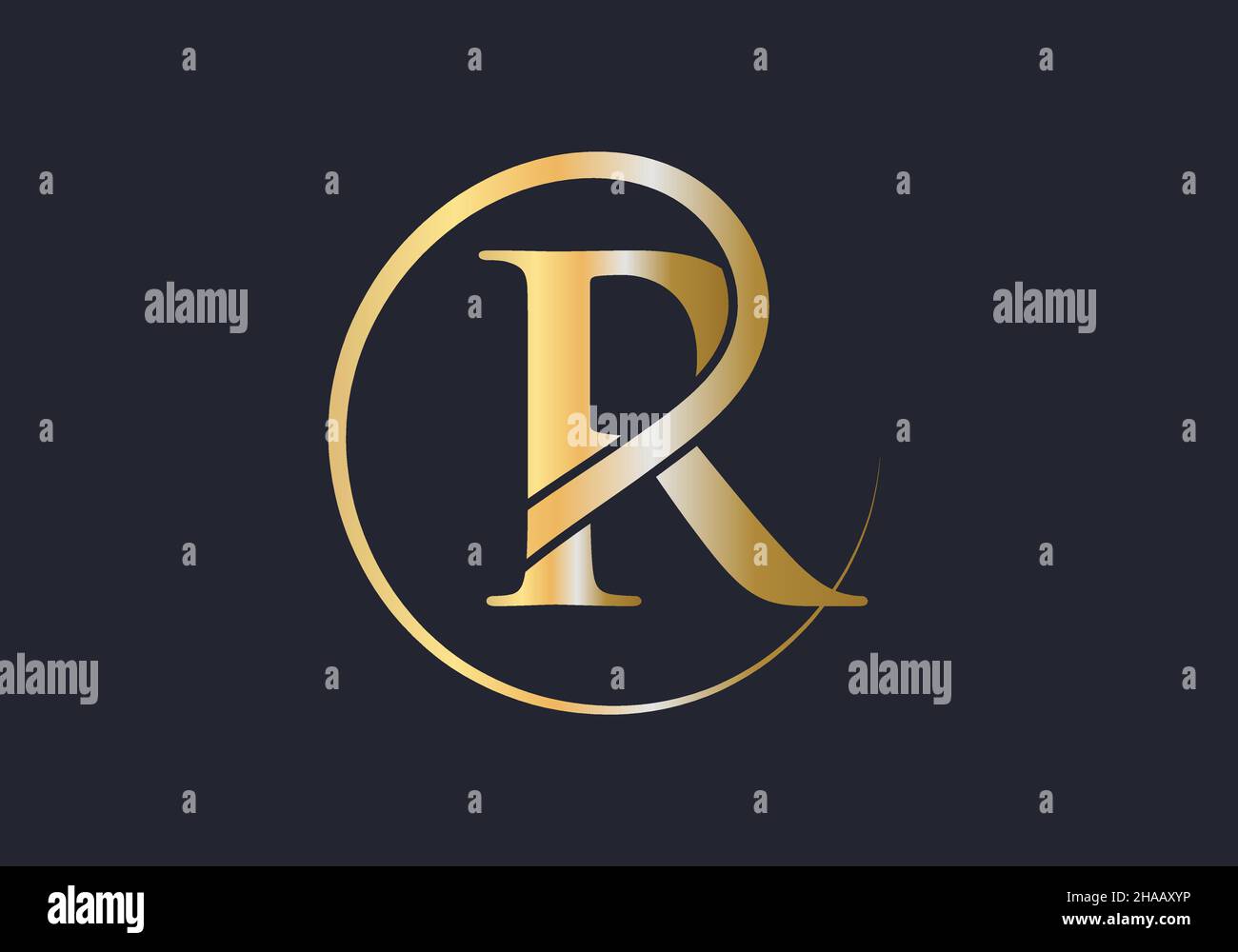 Premium letter R logo with an elegant corporate identity template ...