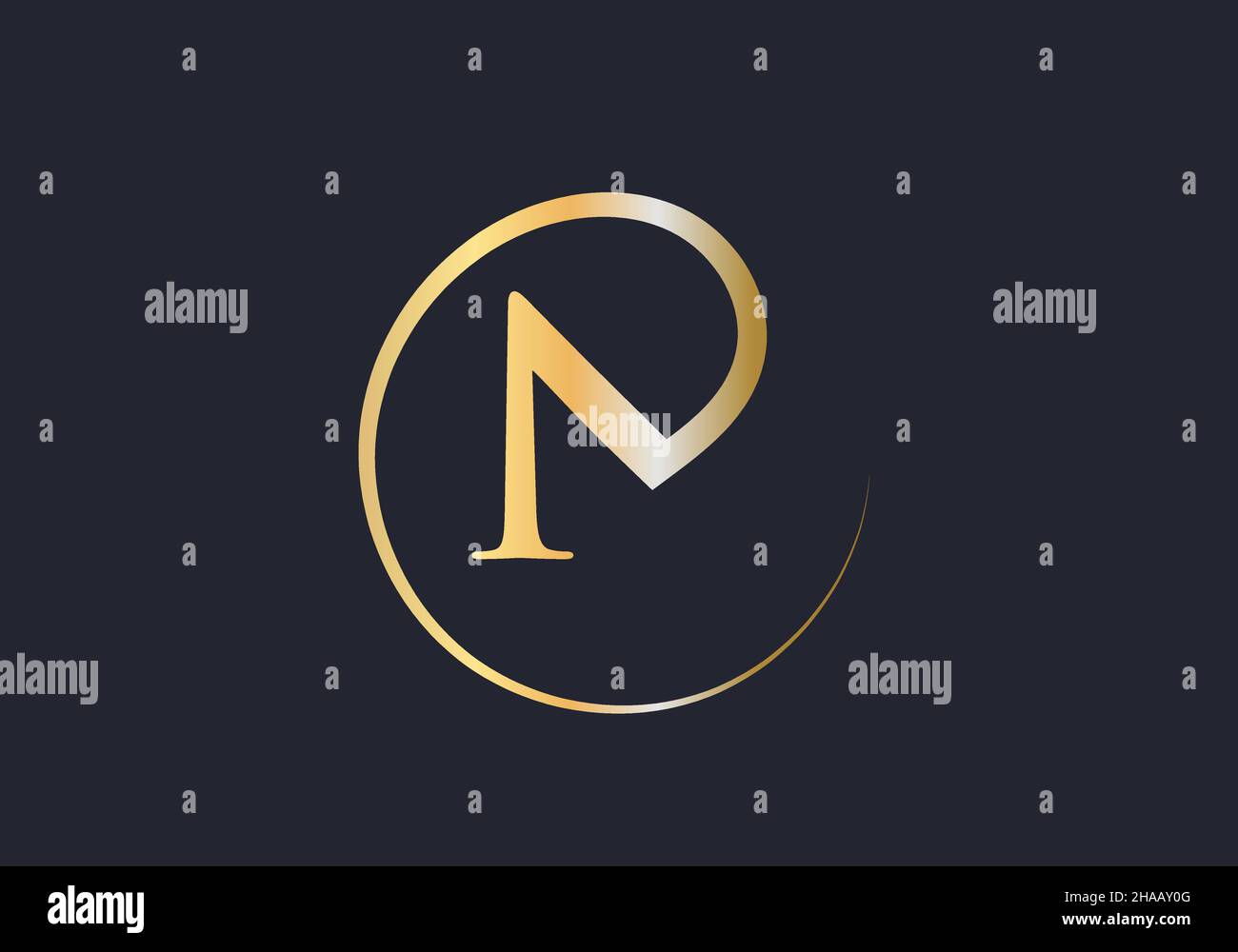 Initial Gold N letter logo design. N logo design with creative and ...
