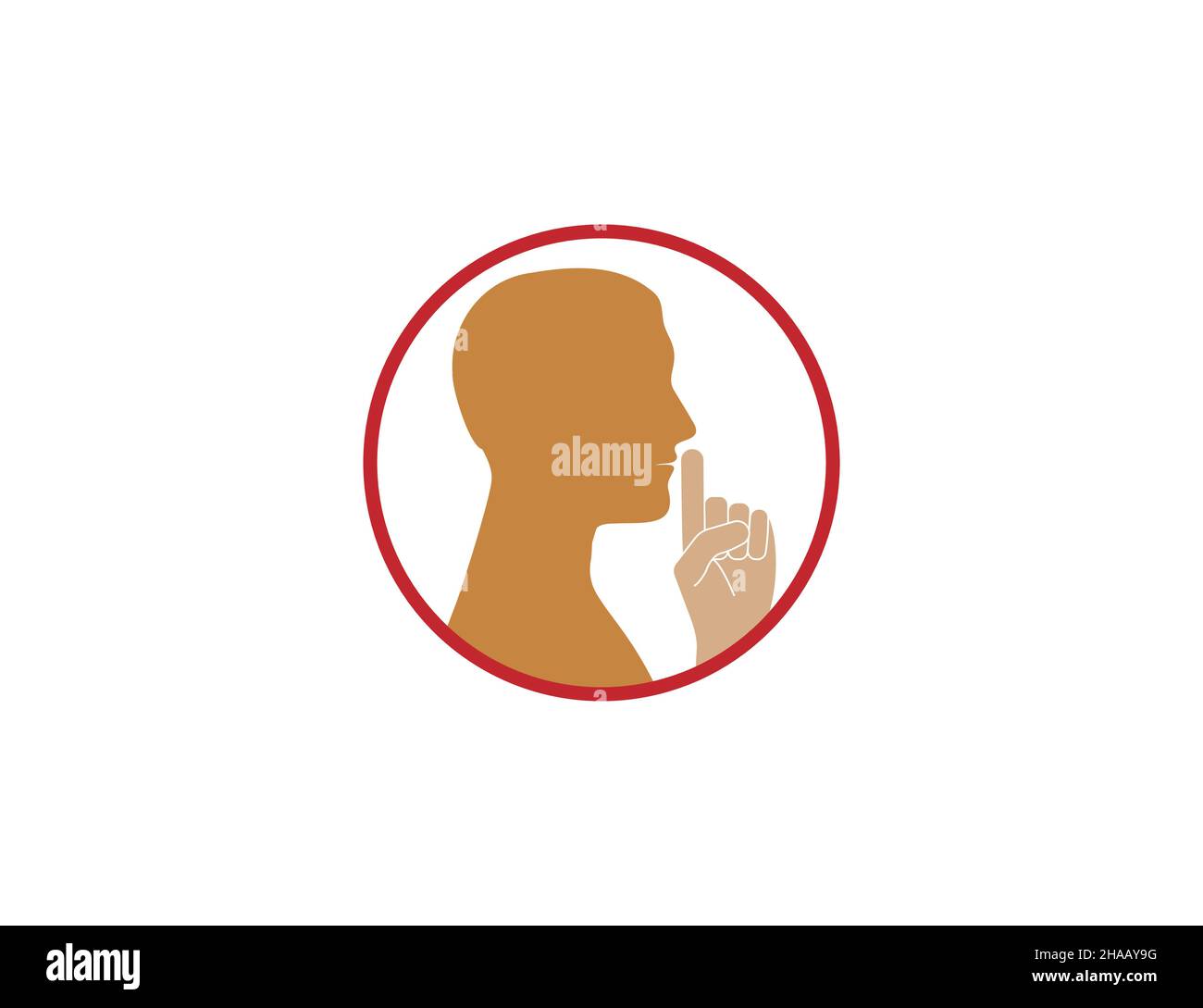 Vector illustration. Flat design. Mute, keep silence silent icon Stock ...