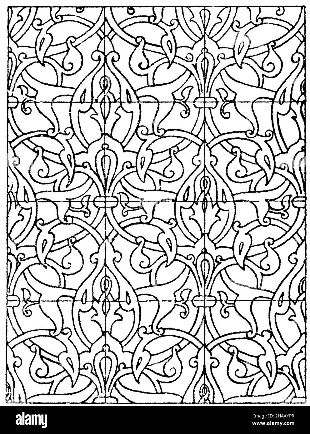 Wall painting pattern: Arabic painting from the mosque Kaitbay (Prisse ...