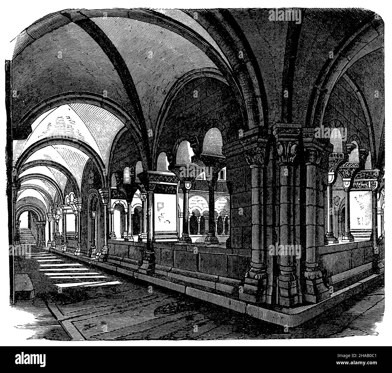 Romanesque cloister in Zurich, , (architectural history Stock Photo - Alamy