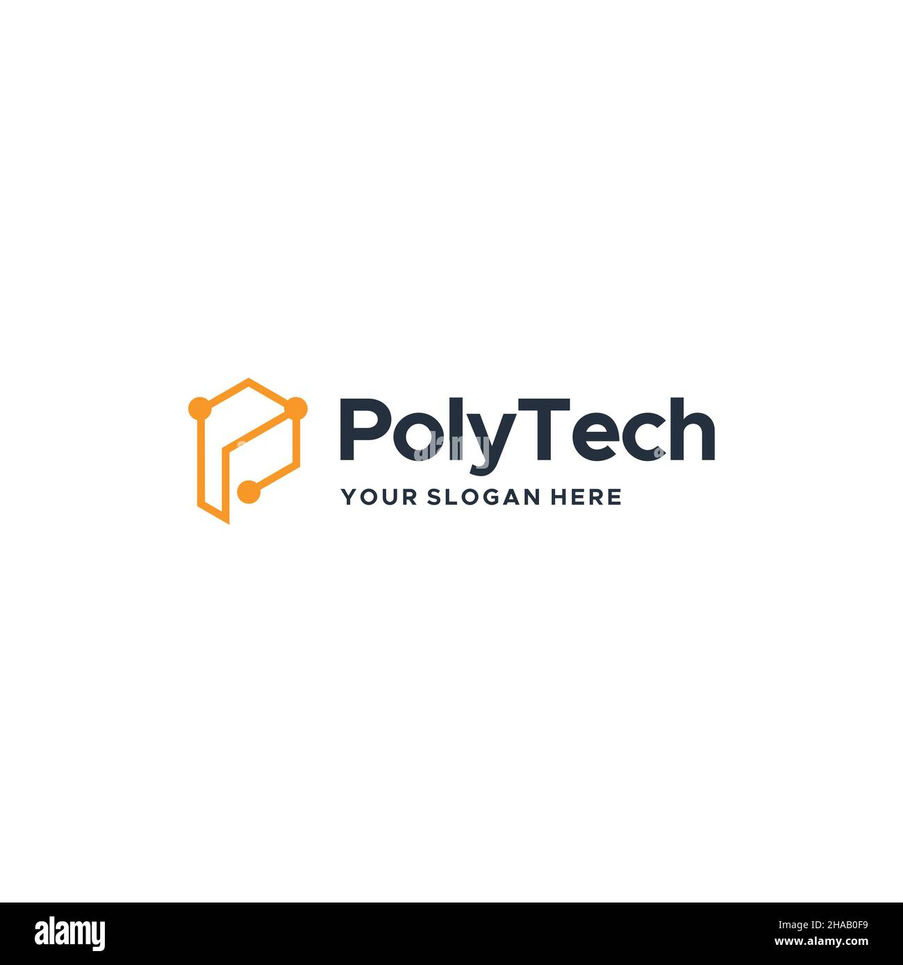 Flat letter mark POLYTECH triple round logo design Stock Vector Image ...