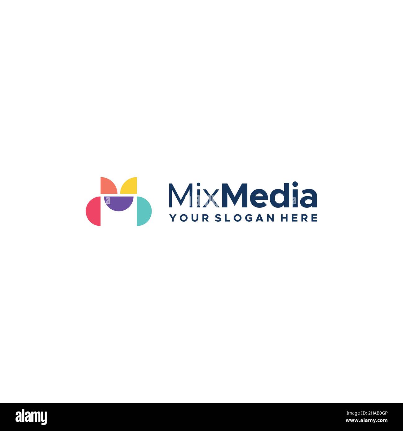 Modern flat colorful MIX MEDIA logo design Stock Vector Image & Art - Alamy