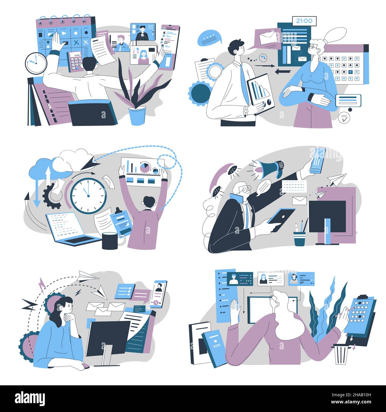 Management and organization of working process Stock Vector Image & Art ...