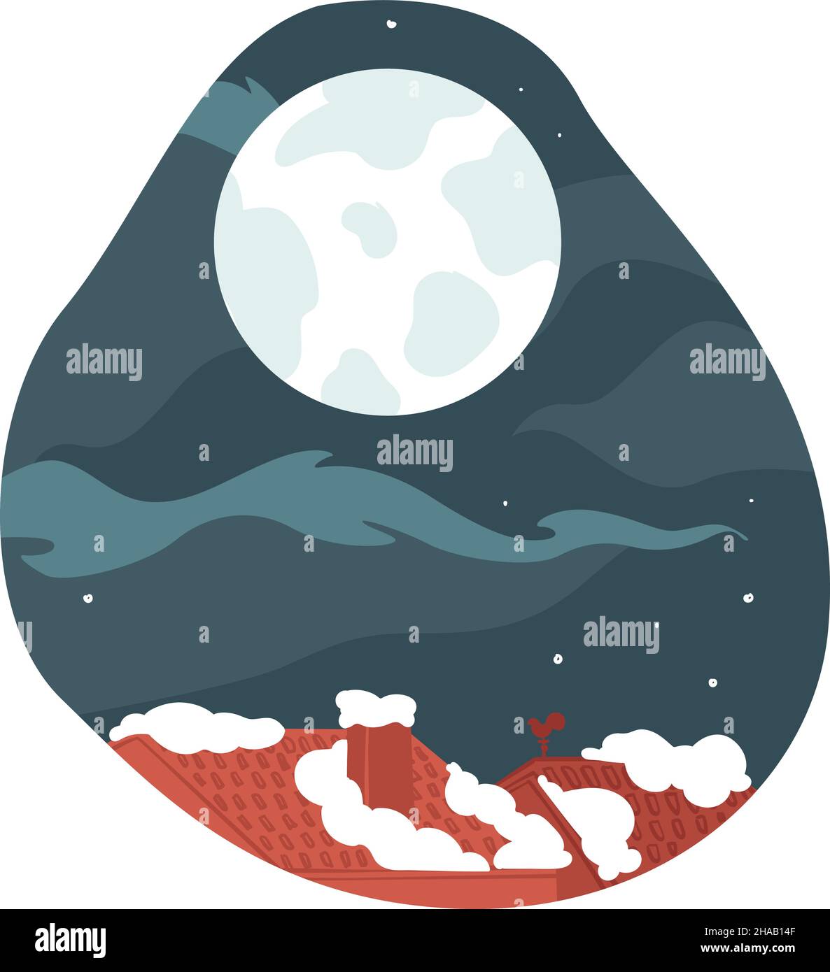 Landscape full moon snowy Stock Vector Images - Alamy