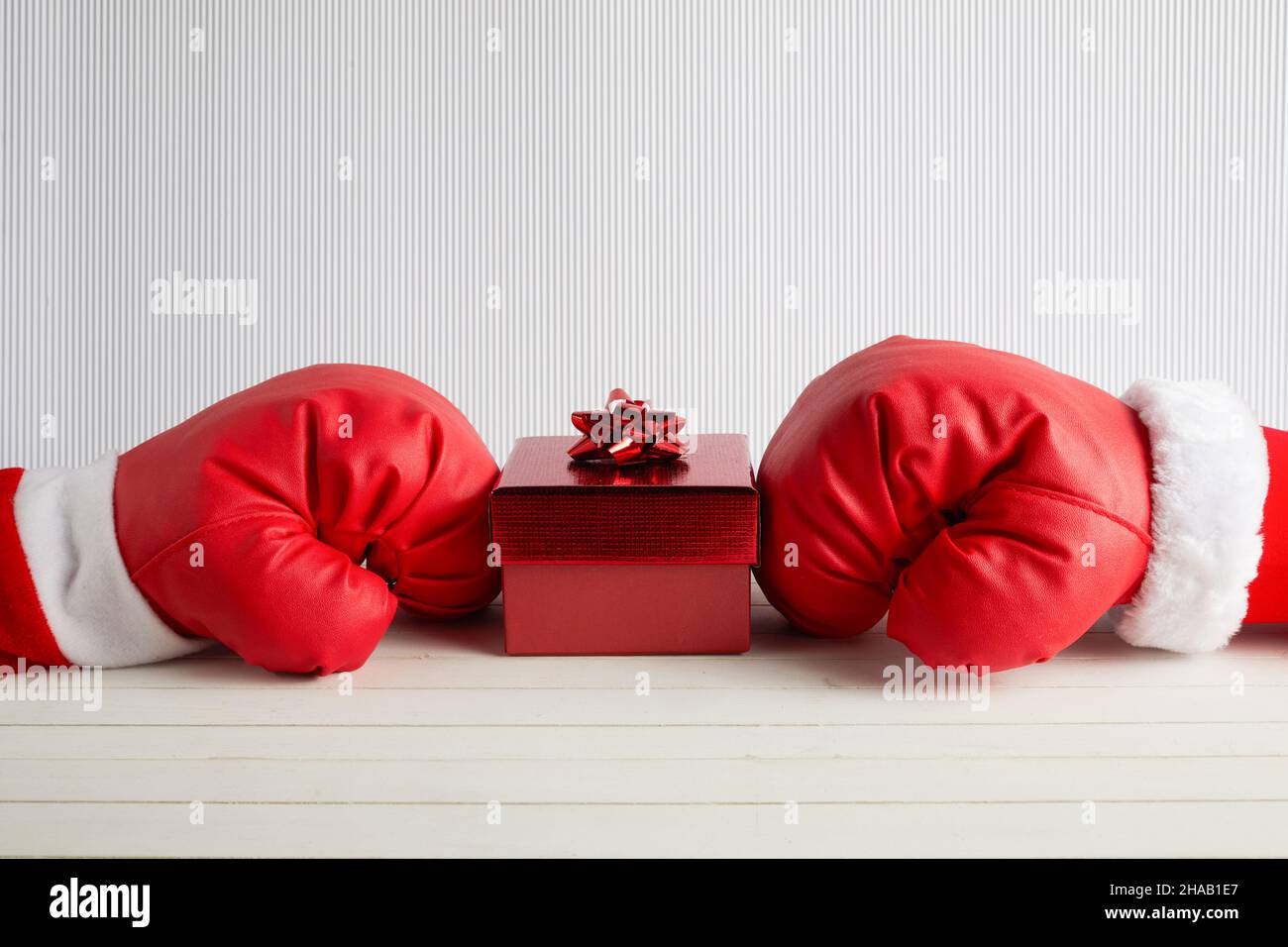Boxing day shopping creative idea. Boxing glove with gift box Stock ...