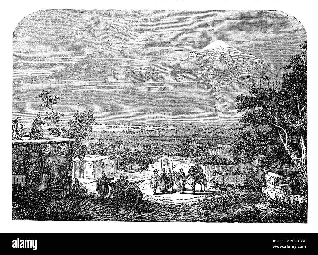 Mount Ararat, , (religion history book, 1885), Berg Ararat Stock Photo ...