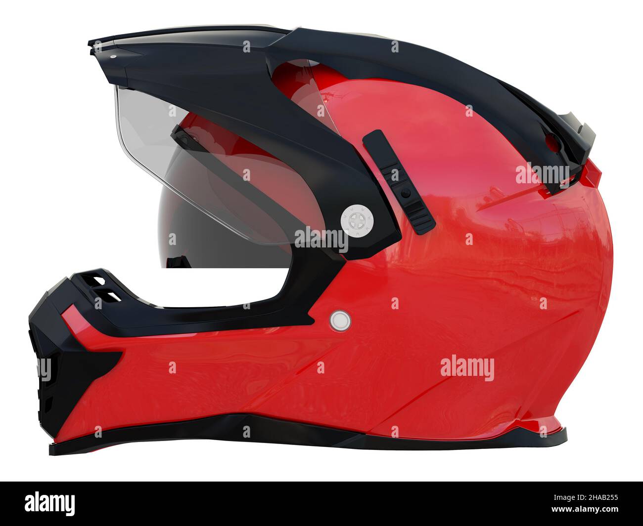 A 3D rendering of a red helmet for a motorbiker Stock Photo - Alamy