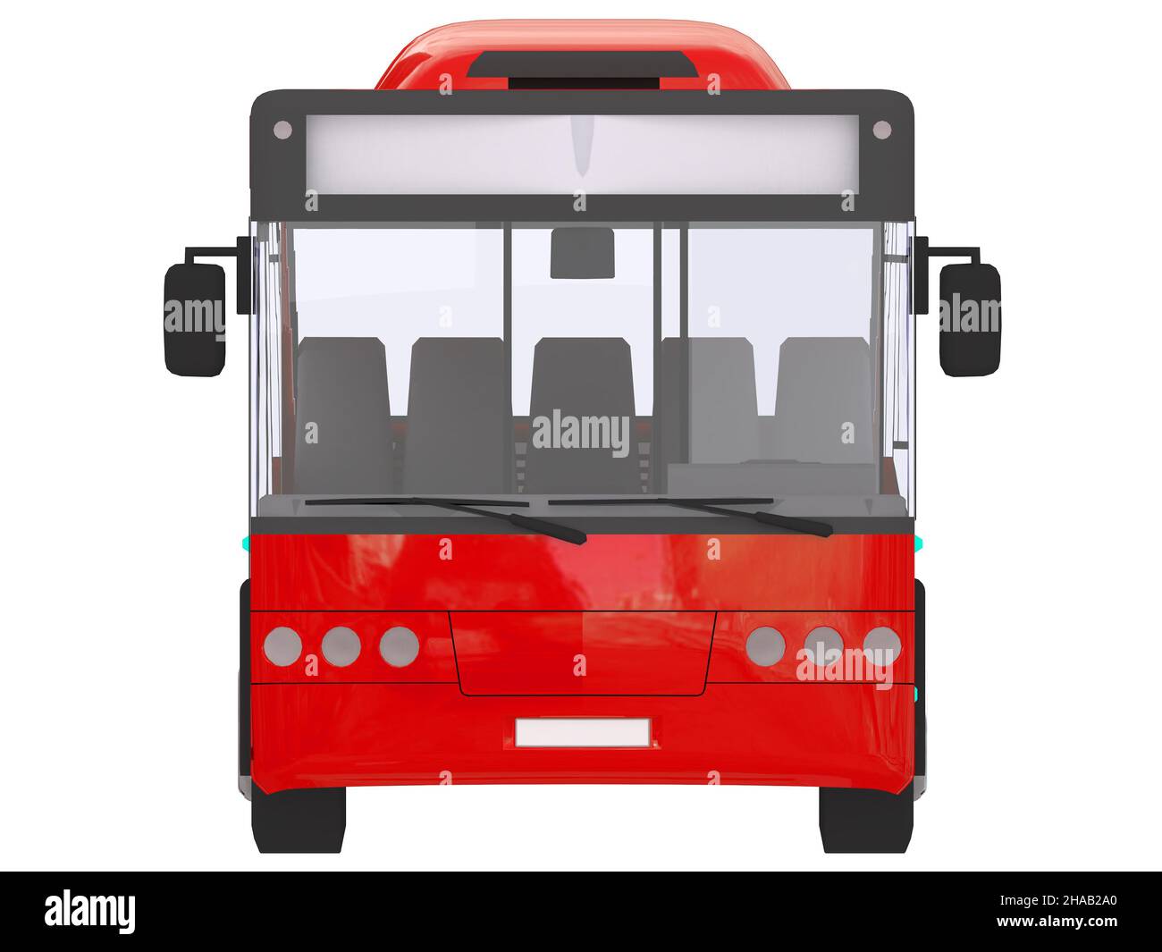 A 3D rendering of a red bus on white background Stock Photo - Alamy
