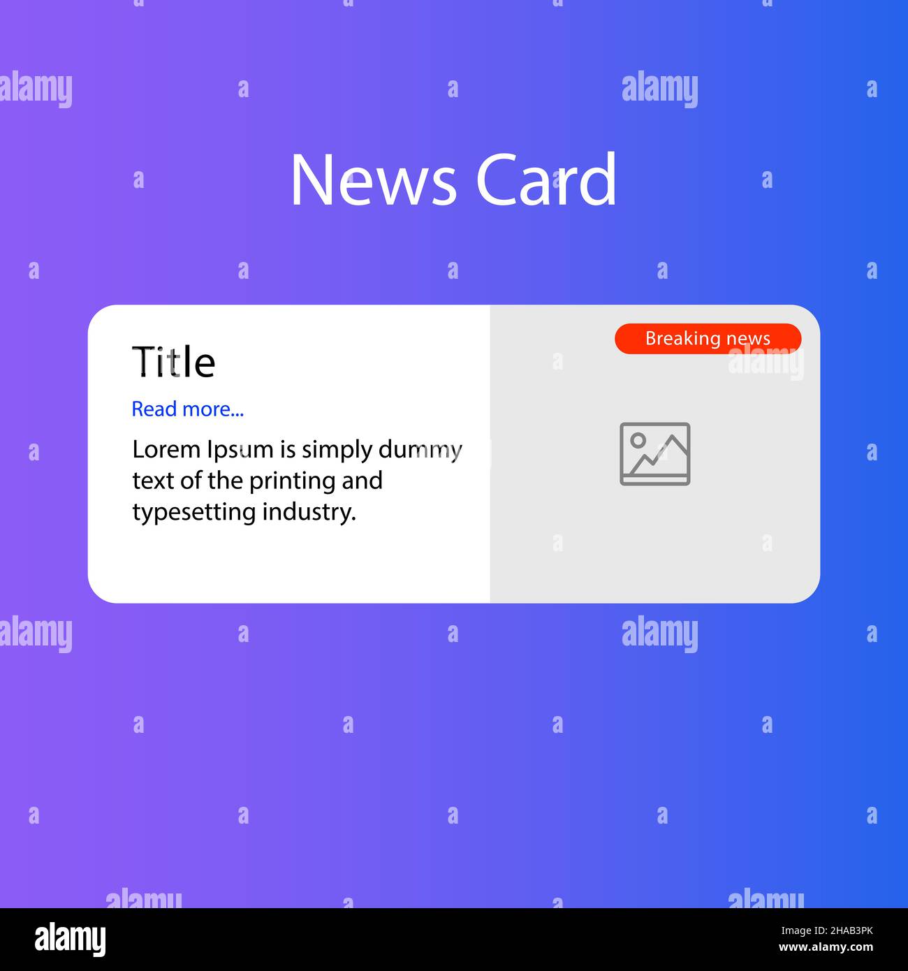 A news or article card for a website. Web interface template. User ...