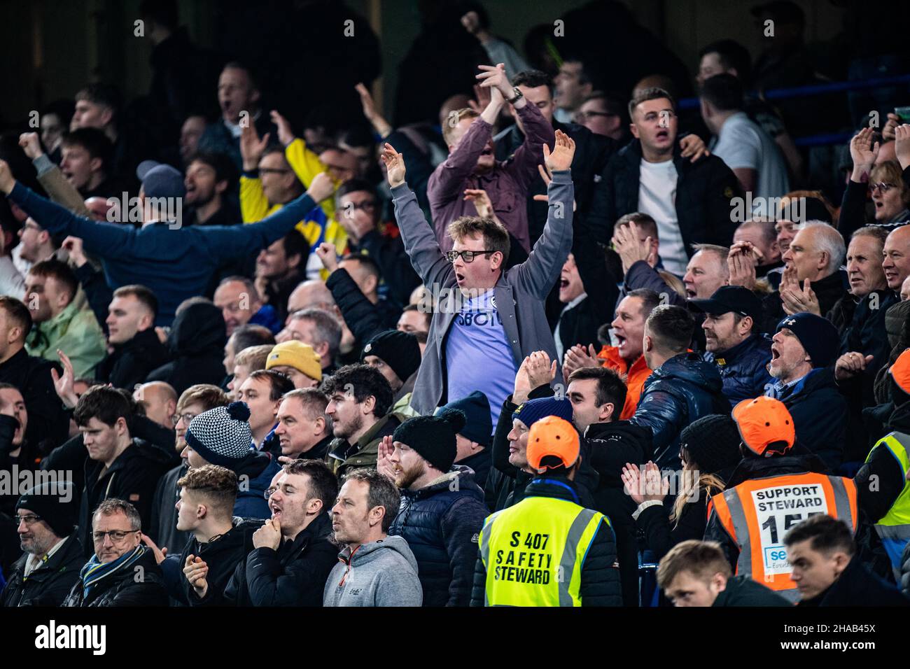 LONDON, ENGLAND - DECEMBER 11: Leeds Fans during the Premier League ...