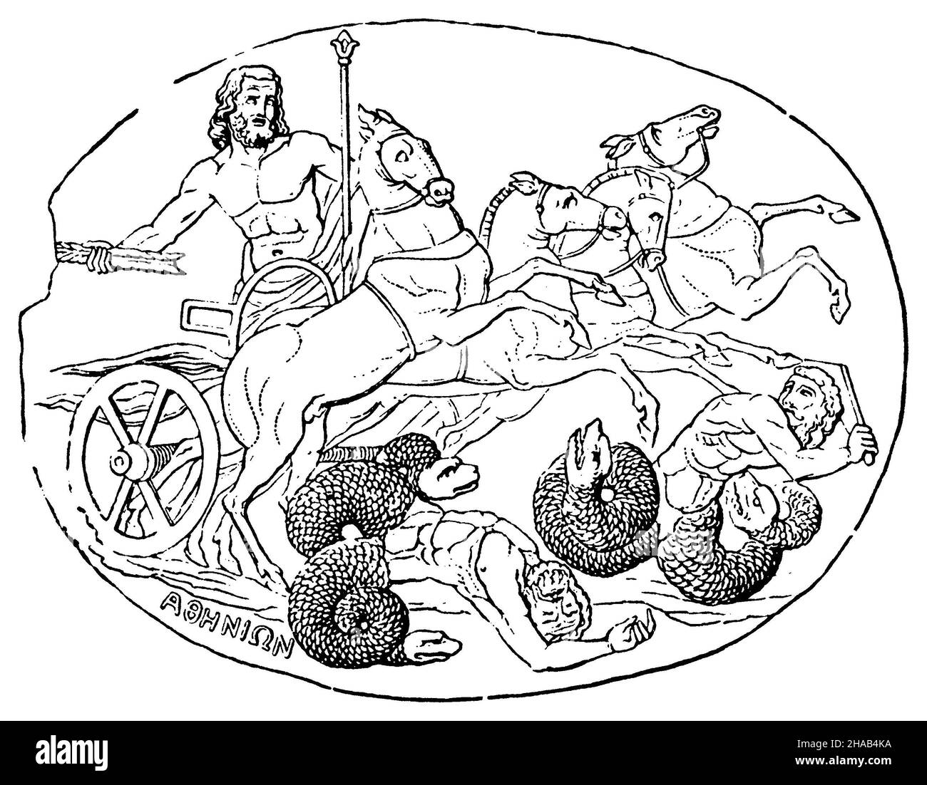 Zeus in the battle of the giants. Cameo of the Athenion. Vatican. Rome ...